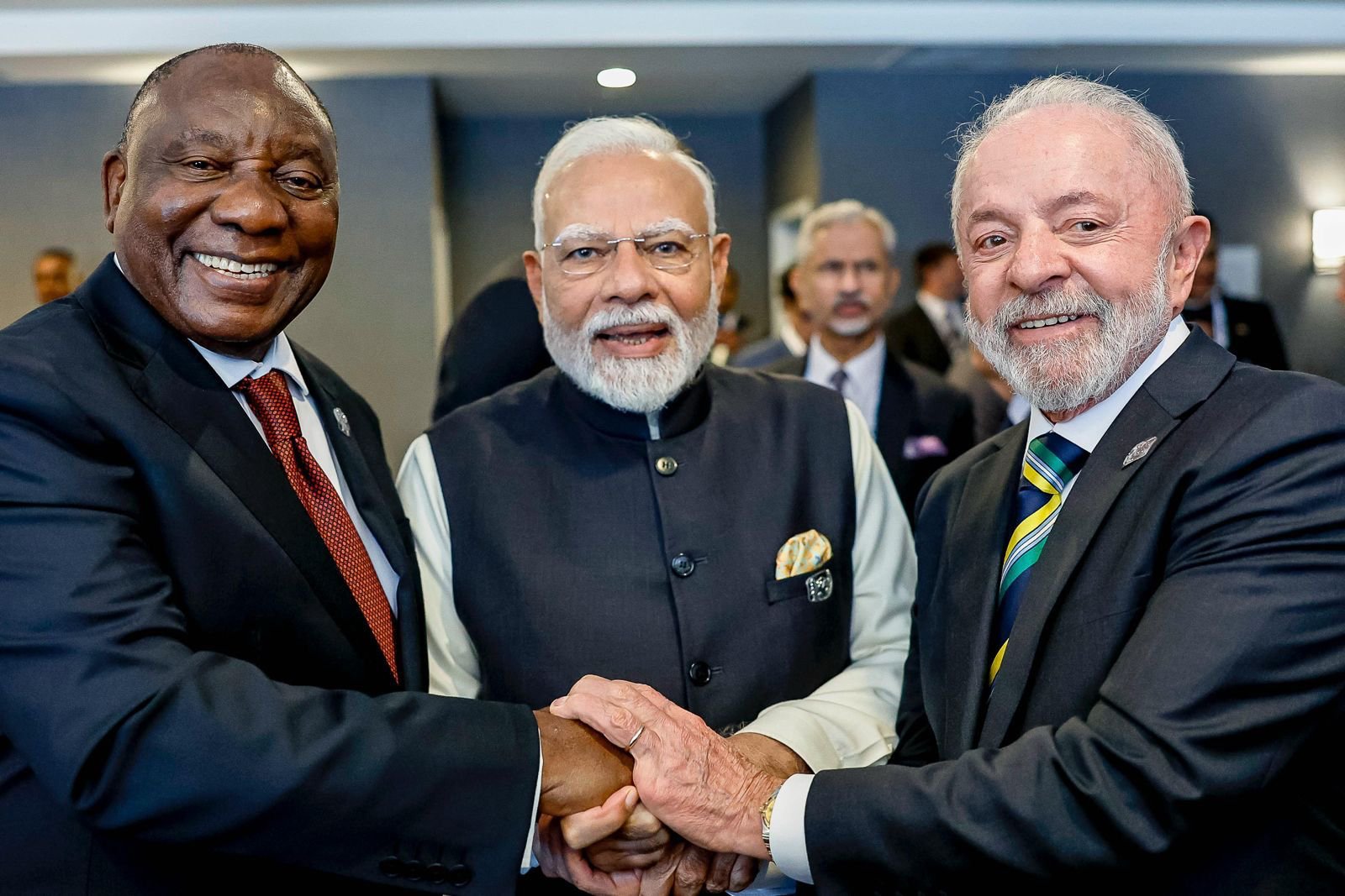 Prime Minister interacts with Presidents of the South Africa and Brazil ...